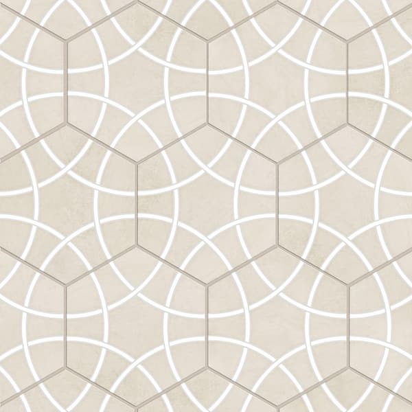 Merola Tile Bari Hex Sand Deco 11 in. x 13 in. Porcelain Floor and Wall ...