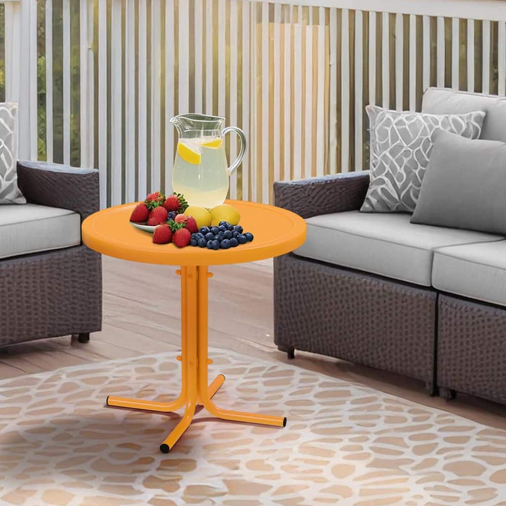 Karl home Patio Orange Steel Side Table K1G56001433 - The Home Depot