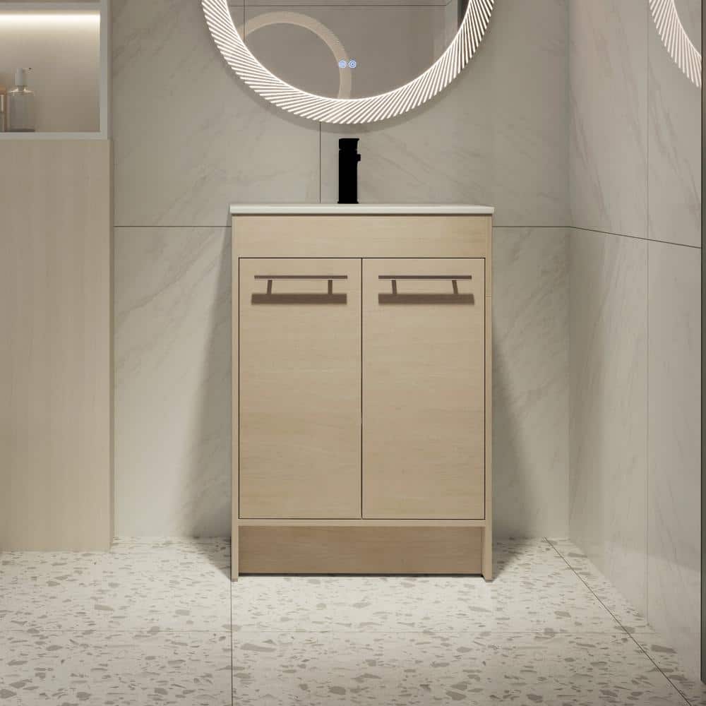 UPIKER 24.00 in. W x 18.3 in. D x 33.8 in. H Single Sink Freestanding ...