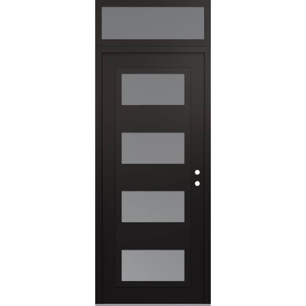 Tessari Doors C2 36 in. x 96 in. Black P Left-Hand/Inswing Frosted ...