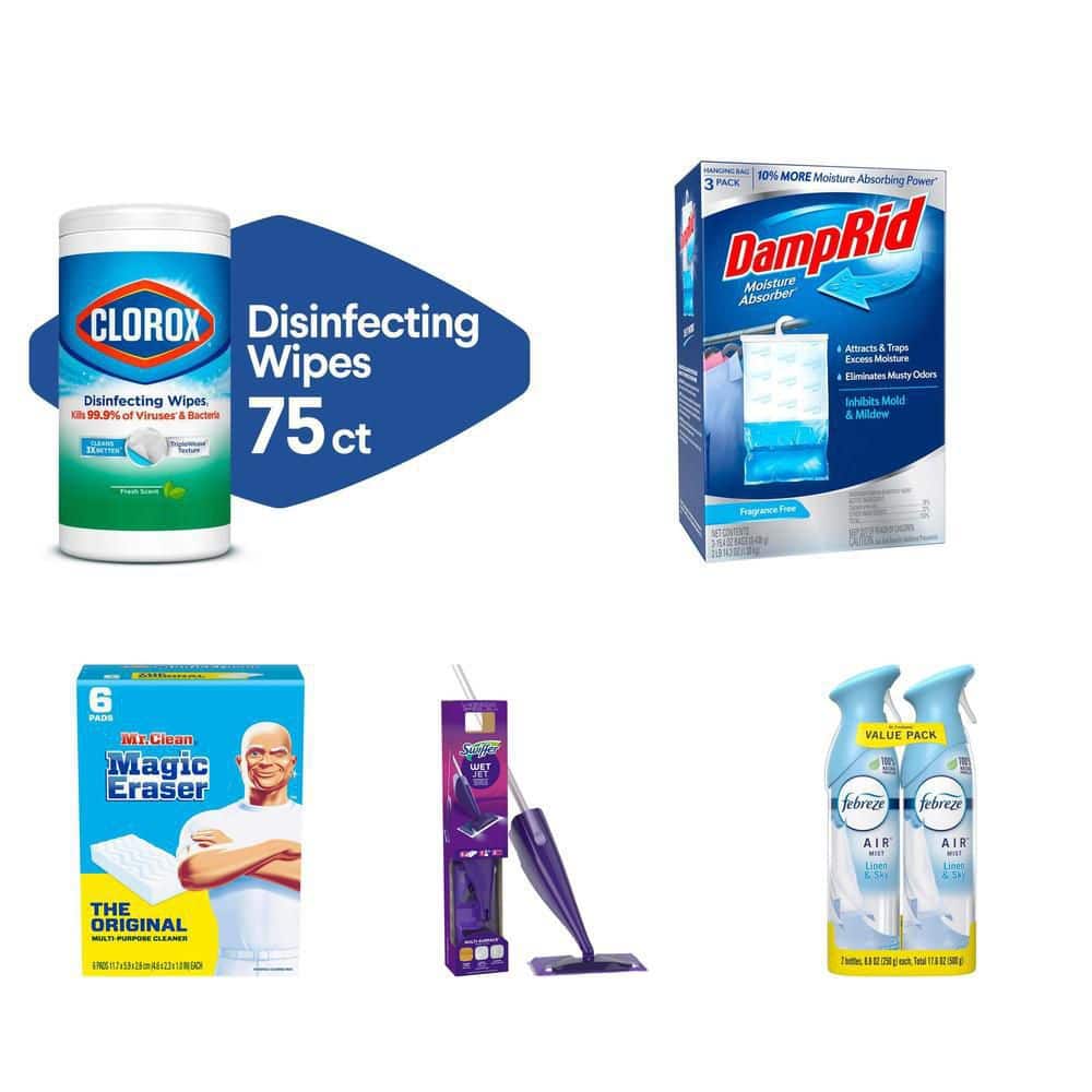 Fresh Scent Wipes, Moisture Absorber, Magic Eraser, WetJet Kit, Air ...