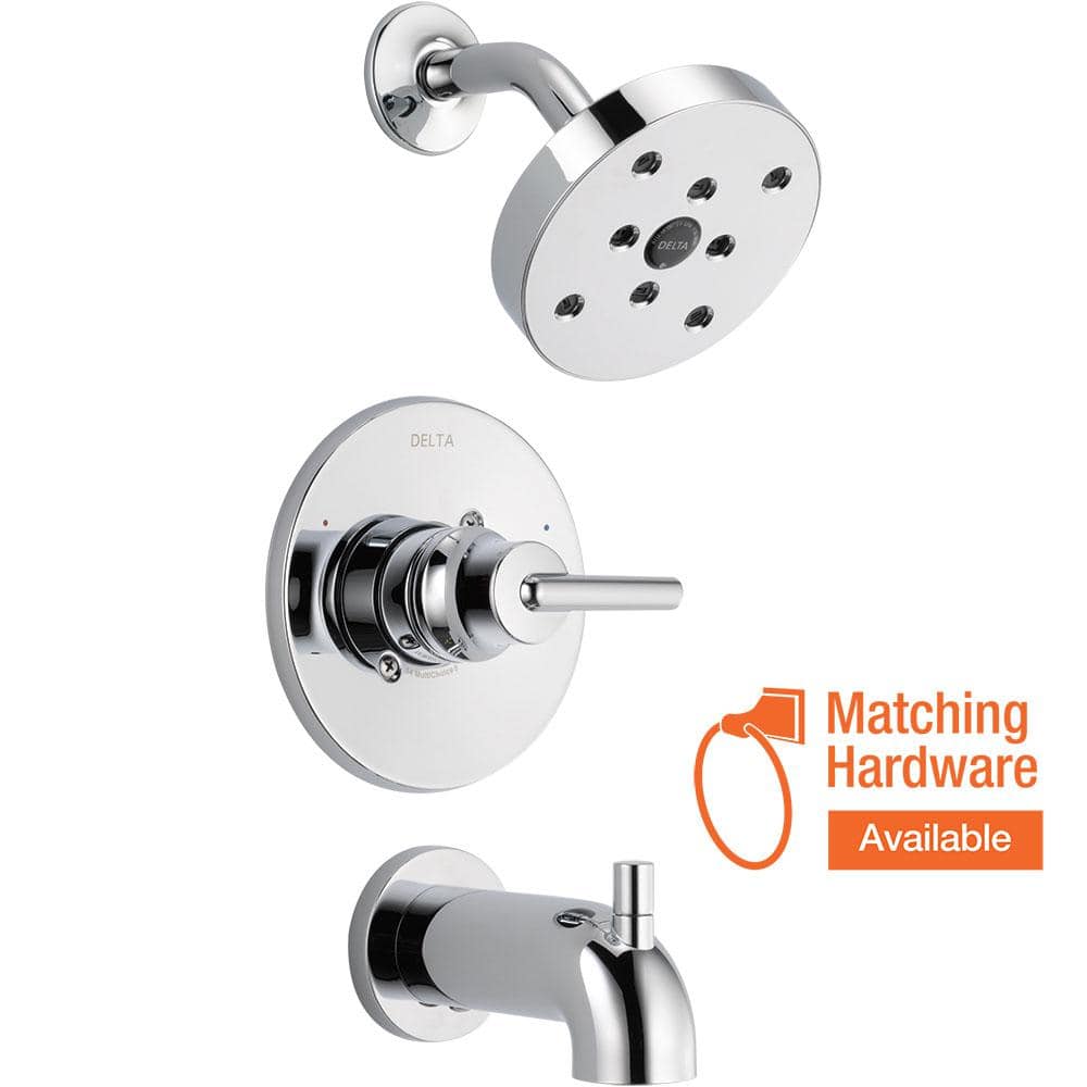 Delta Trinsic 1-Handle Wall Mount Tub and Shower Faucet Trim Kit in ...
