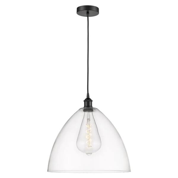 Innovations Edison Dome 60-Watt 1-Light Matte Black Shaded Mini Pendant ...