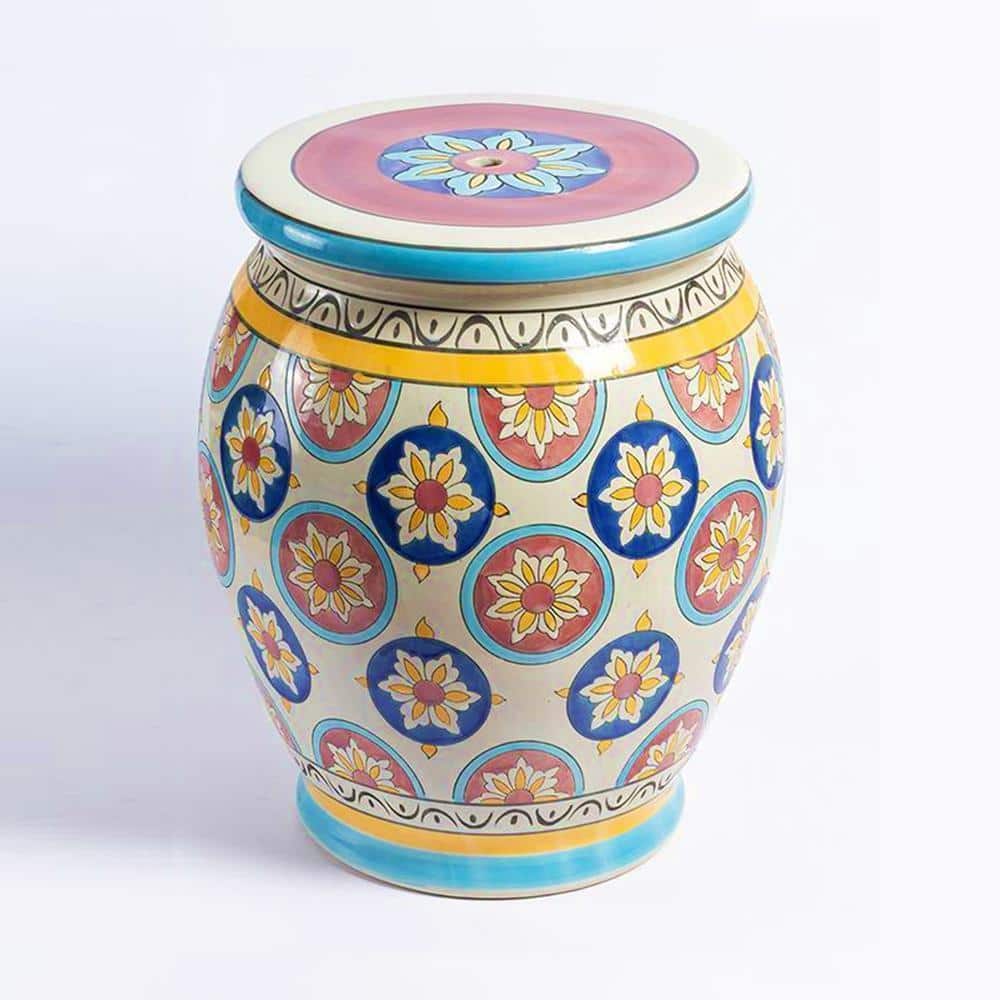 Zaer Ltd. International 17.75 in. Tall Ceramic Garden Stool Camila ...
