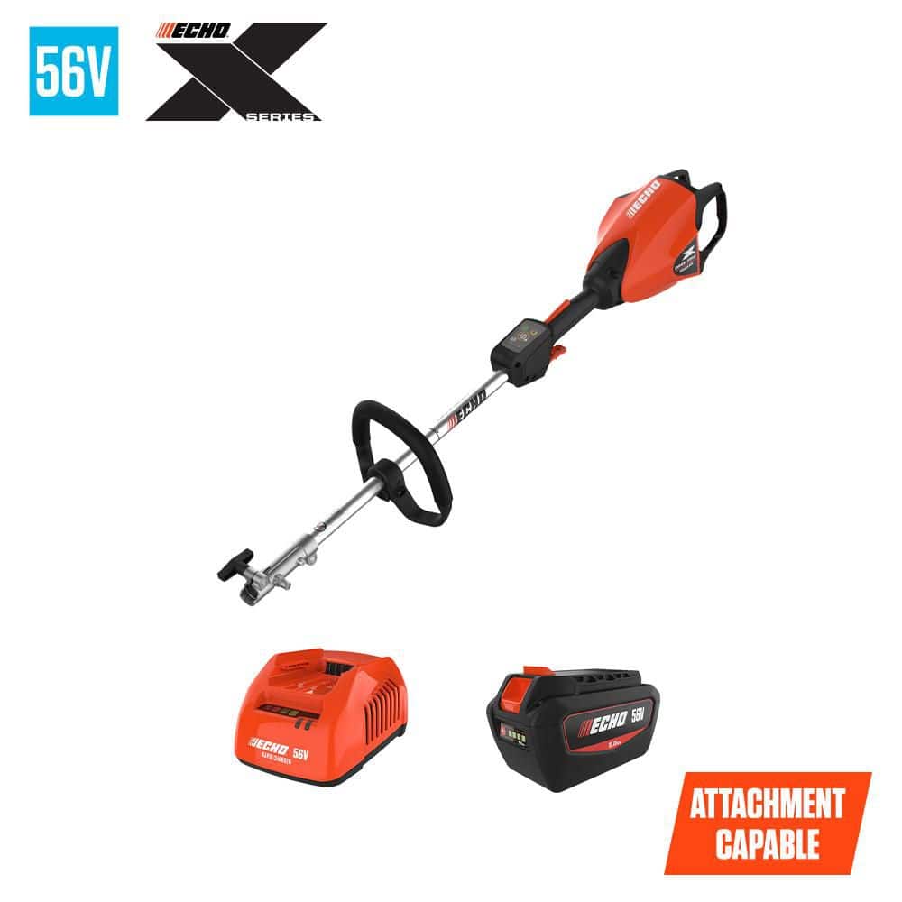ECHO 56-Volt X Series Brushless Cordless Battery Attachment Capable PAS Power Head w/ 5.0Ah ...