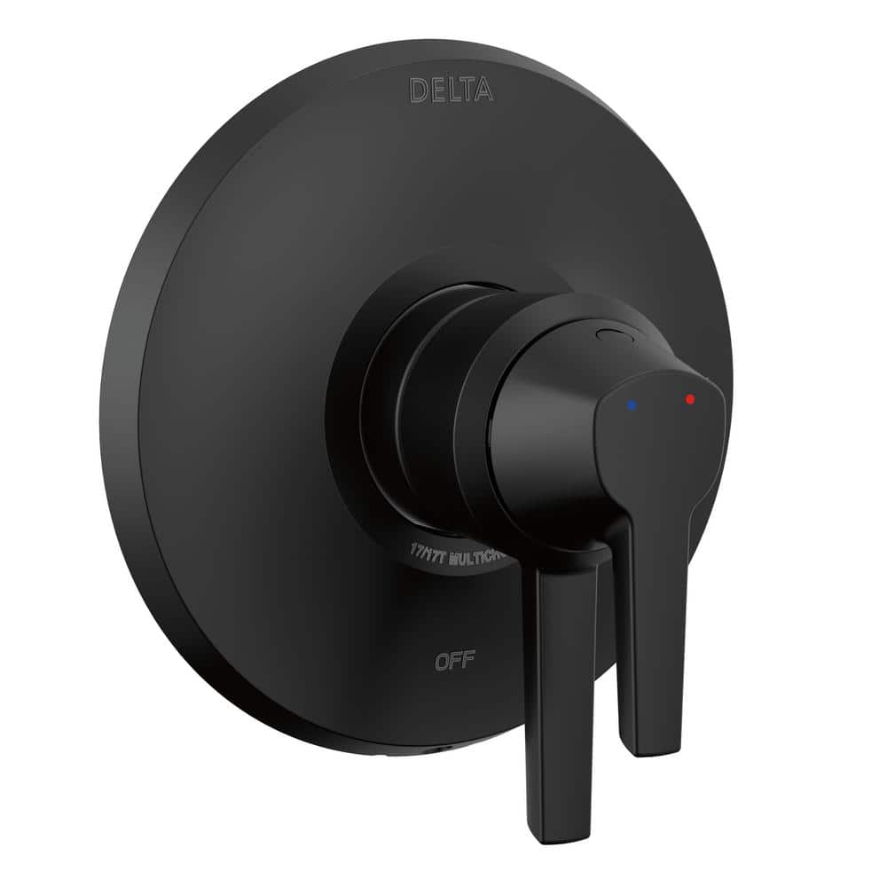 Delta Galeon 1-Handle Wall-Mount Valve Trim Kit in Matte Black (Valve ...