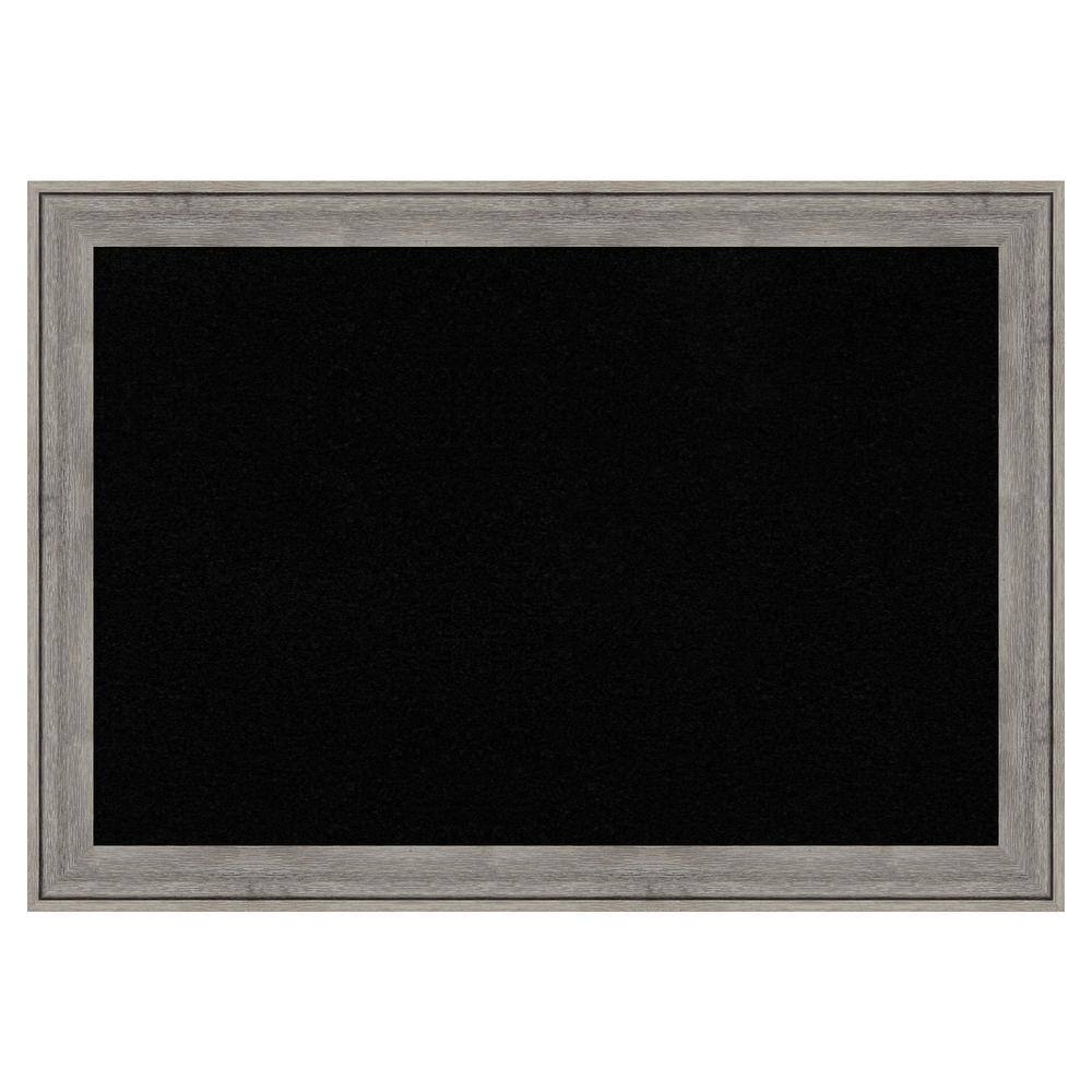 Amanti Art Regis Barnwood Grey Wood Framed Black Corkboard 41 in. x 29 ...