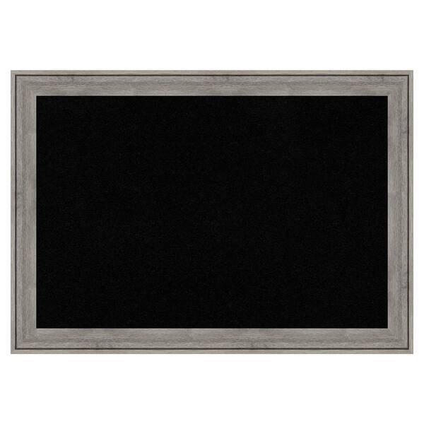 Amanti Art Regis Barnwood Grey Wood Framed Black Corkboard 41 in. x 29 ...