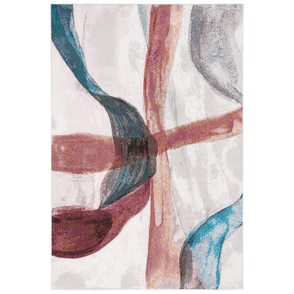 SAFAVIEH Aria 9 ft. x 12 ft. Ivory/Plum Abstract Area Rug ARA109A-9 ...