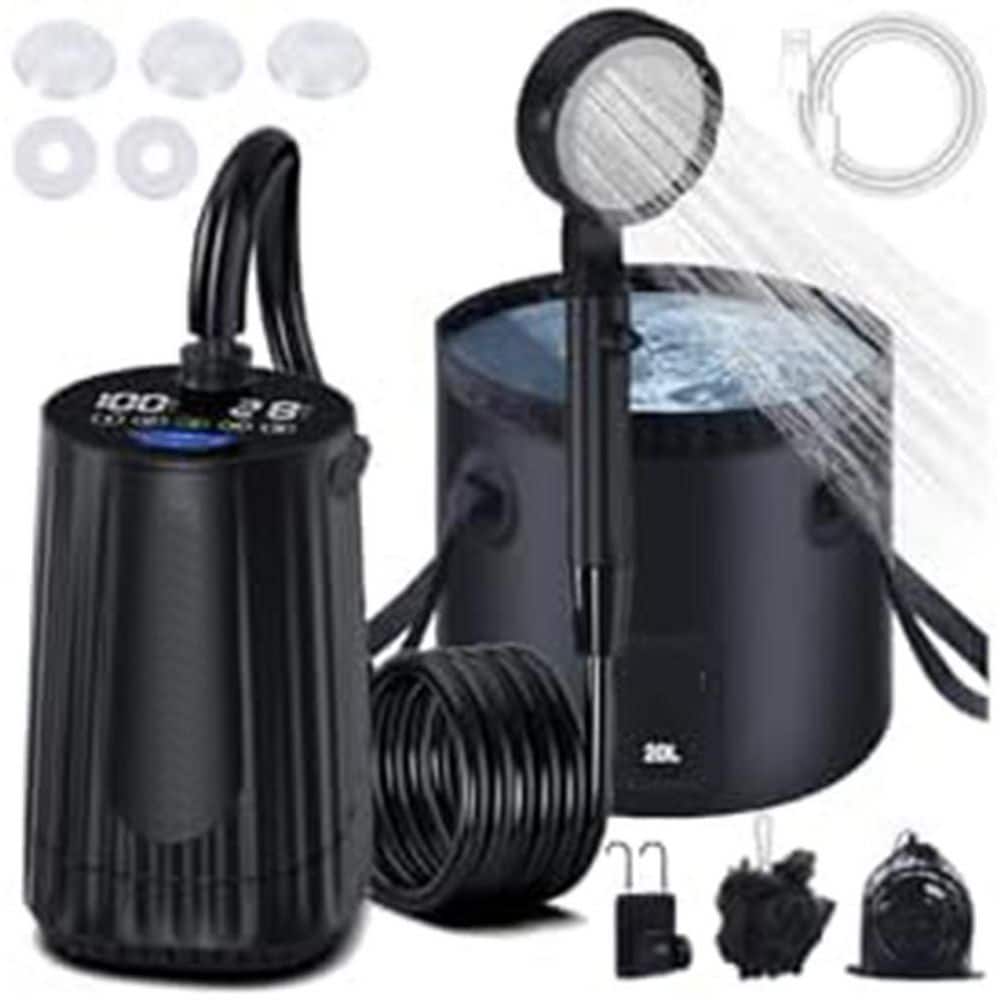 Phewnyzo Outdoor Living Portable Camping Shower Pump with LED Display 5 ...
