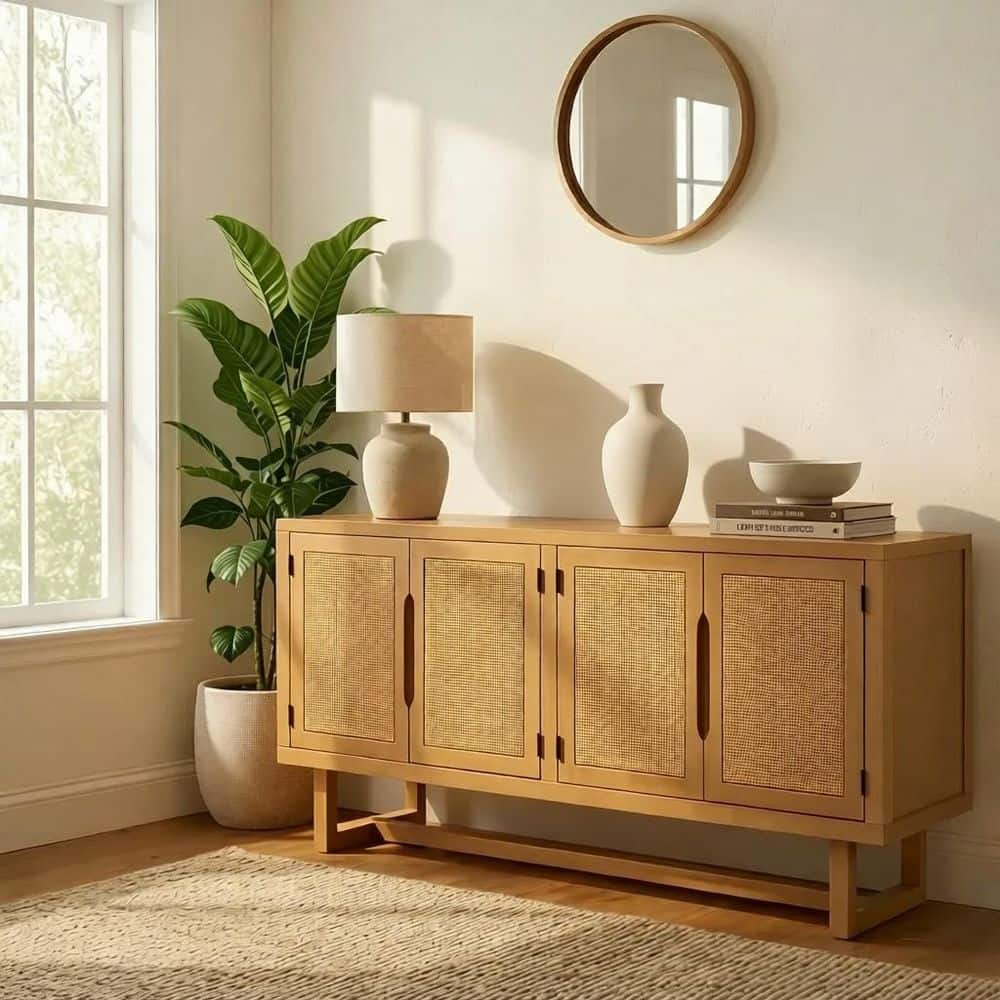 CHRISTOPHER KNIGHT HOME Scott Modern Natural MDF and Wood 60 in. Buffet ...