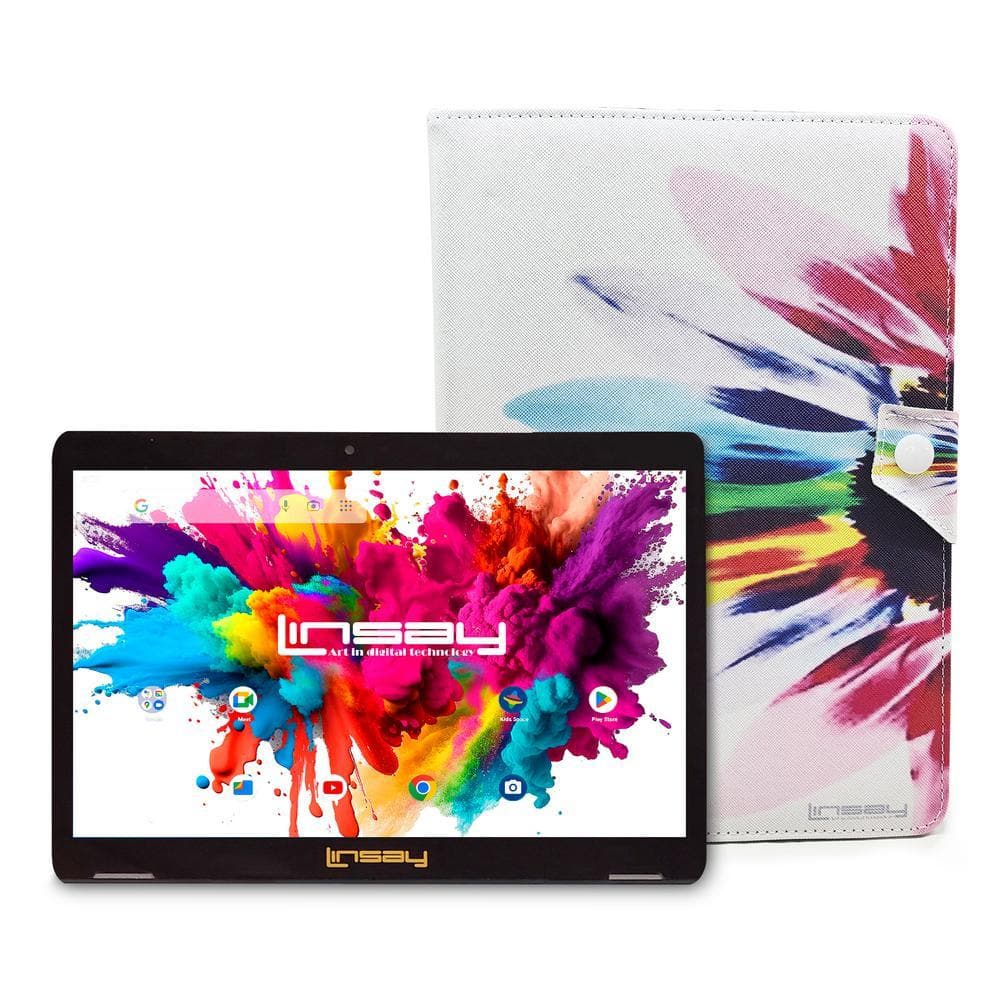 LINSAY 10.1 in. High End Octa Core Tablet 128GB Android 13 with Rainbow ...