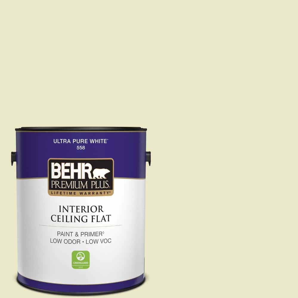 BEHR PREMIUM PLUS 1 gal. #PPU9-16 Pale Celery Ceiling Flat Interior ...