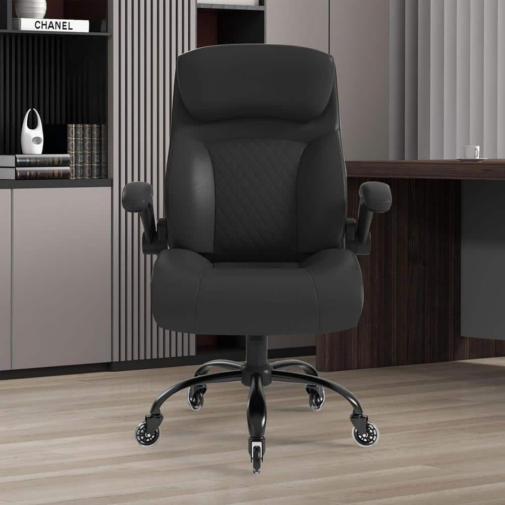 Bestier PU Leather High Back Executive Office Chair in Black, Ergonomic ...