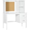 HOMCOM 19.75 in. Rectangular White 2 Drawer Computer Desk with Drawers ...