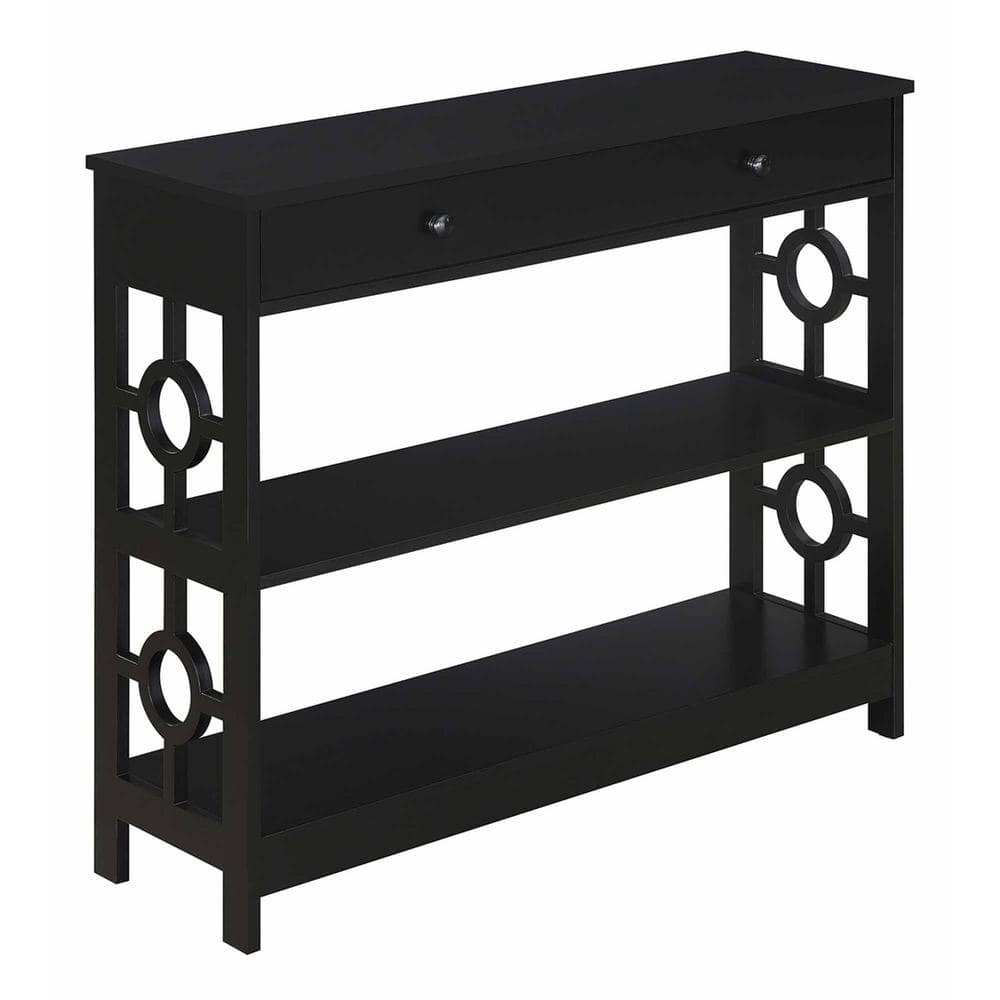 Convenience Concepts Ring 40 in. Black Standard Height Rectangle Wood ...