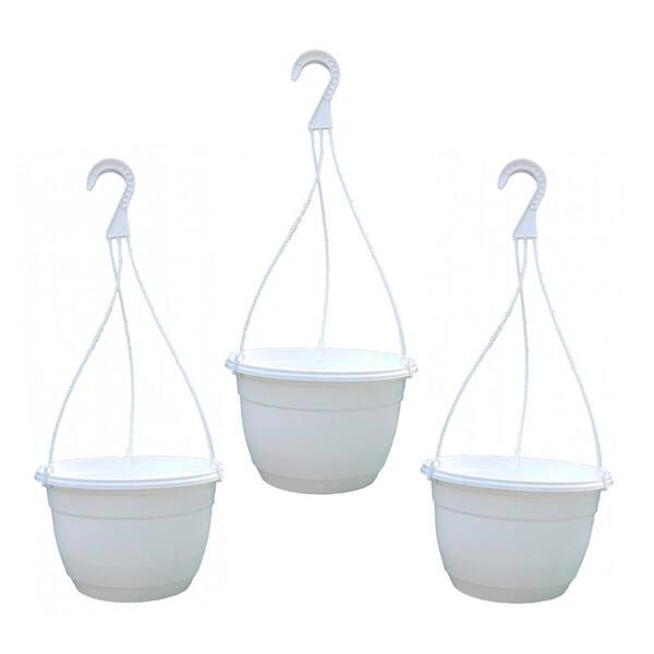 Poppelmann MAN258173 10 in. Plastic Hanging Basket White
