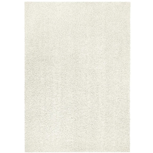 White Polyester 5 ft. x 7 ft. Solid Indoor/Outdoor Area Rug A46A1-rug ...
