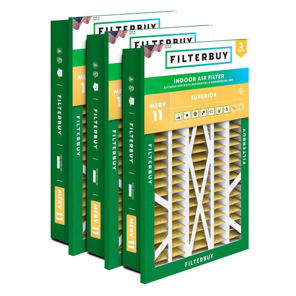 Filterbuy 16 in. x 25 in. x 5 in. MERV 11 (FPR 7) Allergen Defense ...