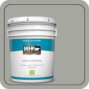 BEHR PREMIUM PLUS 5 gal. #PPU24-18 Great Graphite Semi-Gloss Enamel Low ...