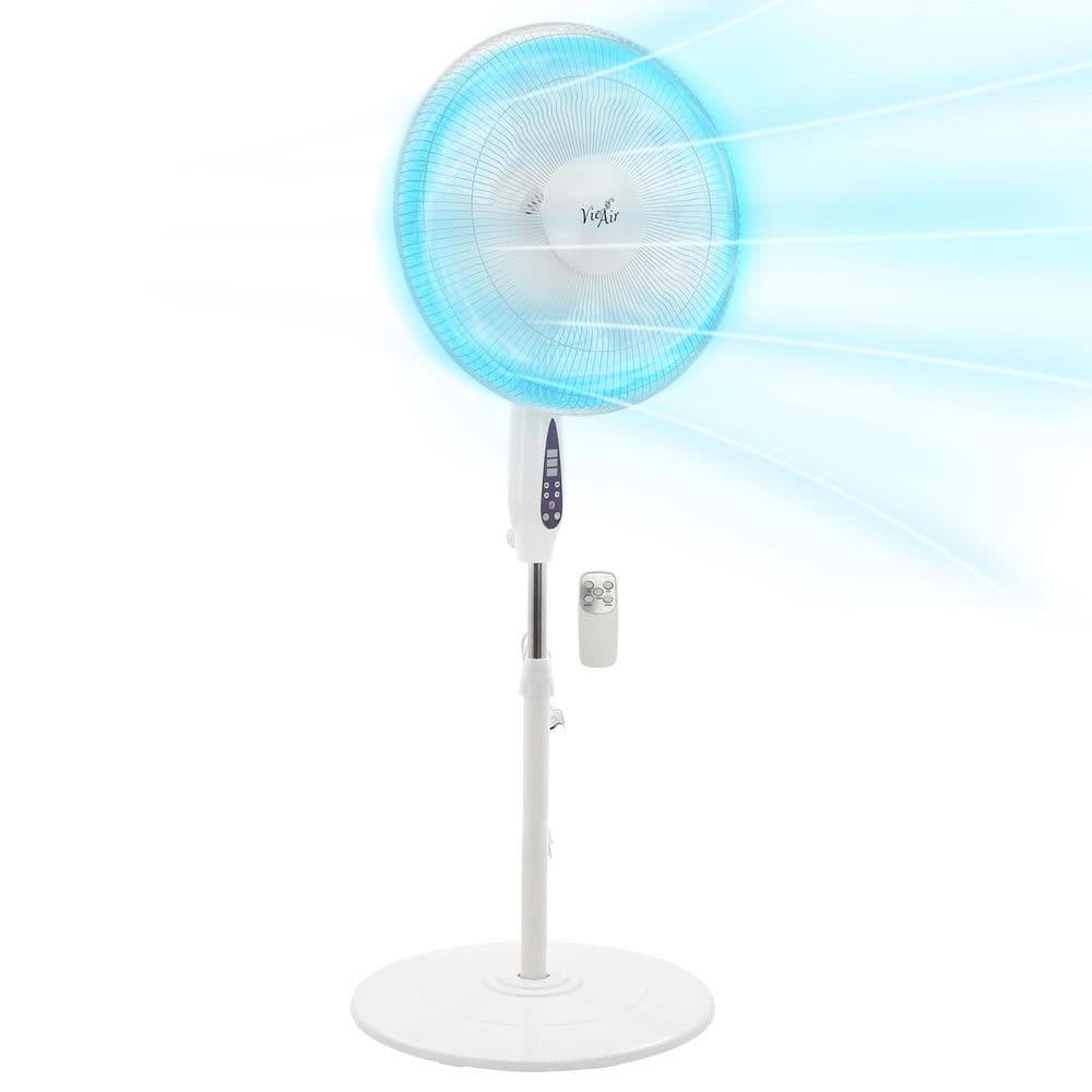 Vie Air Vie Air 16 in. 3 Speed Oscillating Stand Fan with Remote ...