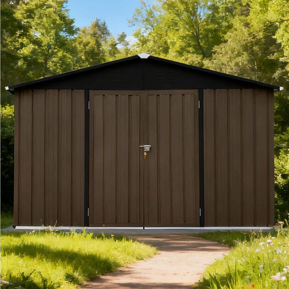Coporesell 6 ft. x 8 ft. Metal Shed with Double Door (48 sq. ft ...