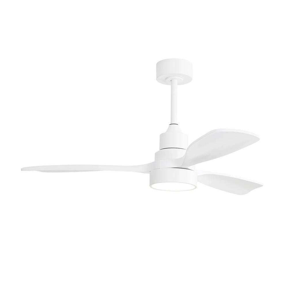 CACI Mall 48 in. Smart Indoor/Outdoor White Ceiling Fan Integrated LED ...