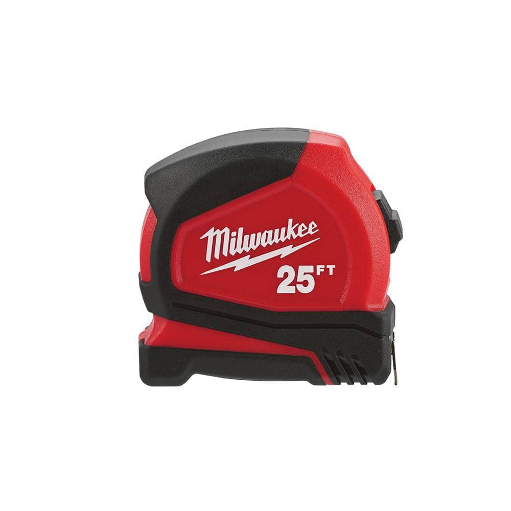 Milwaukee Compact 25 ft. SAE Tape Measure with Fractional Scale and 9 ...