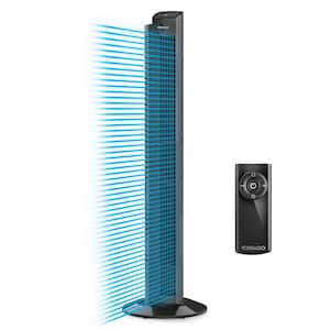 Lasko Eco Quiet 42 in. 12 Speed DC Motor Tower Fan in White with Night ...