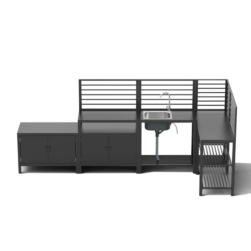 PARASOLAR Grill Islands Outdoor 5-Piece Modular Kitchens Counter ODKC-G ...