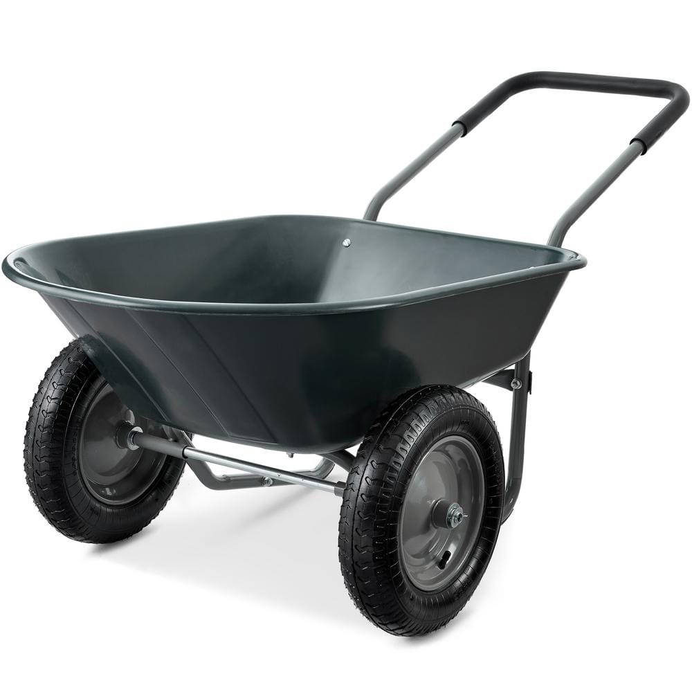 Best Choice Products 5 cu. ft. Dark Gray Plastic Wheelbarrow with ...