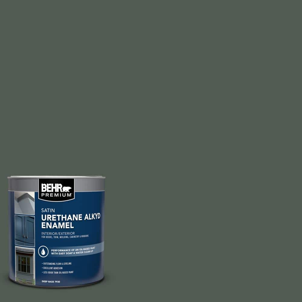 BEHR PREMIUM 1 qt. #N420-7 Alpine Trail Satin Enamel Urethane Alkyd ...