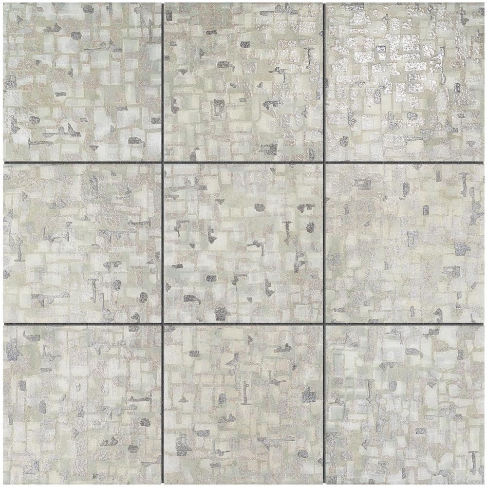 MOLOVO Charlotte Spring Silver Square 8.03 in. x 8.03 in. Textured ...