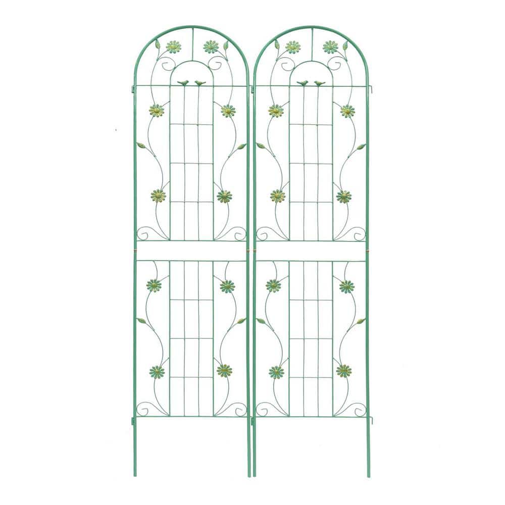 LuckByte 86.7 in. x 19.7 in. Metal Garden Trellis Rustproof Trellis for ...