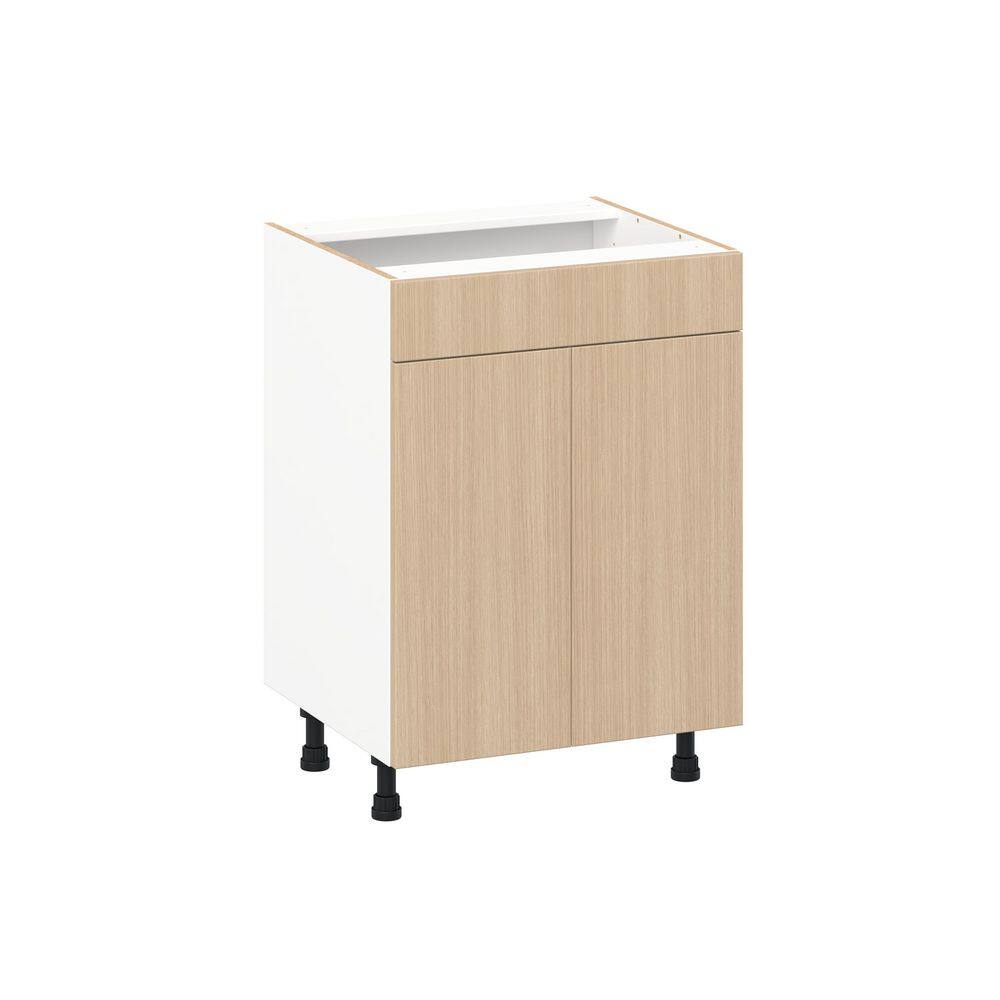 J COLLECTION Timberline Mojavi Oak Slab Assembled Vanity Sink Base ...