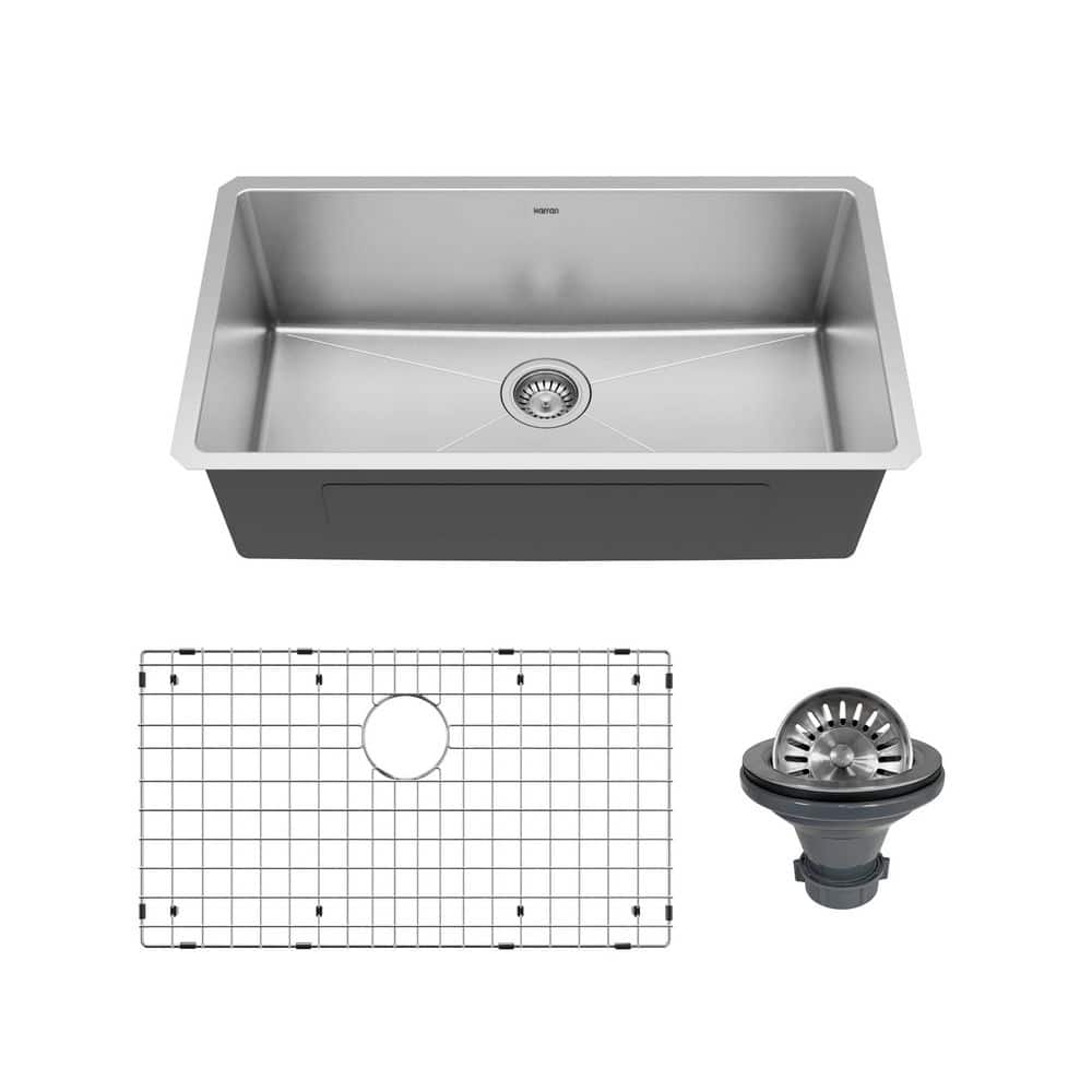 Karran Elite 32 in. Undermount Single Bowl 16-Gauge Stainless Steel ...
