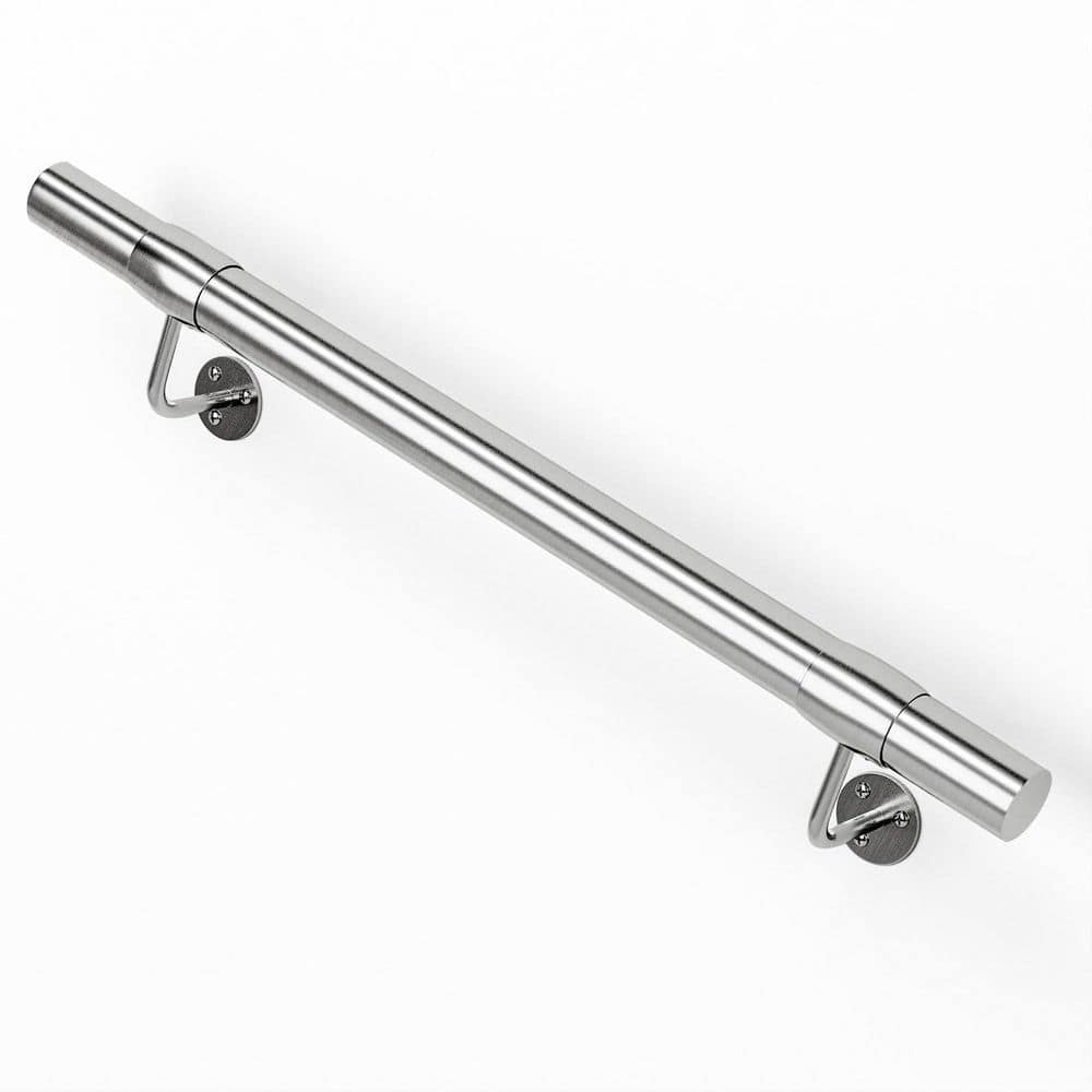 NVNOO 3 ft. x 1.65 in. Round PipeIndustrial Metal Sturdy Wall Mount ...