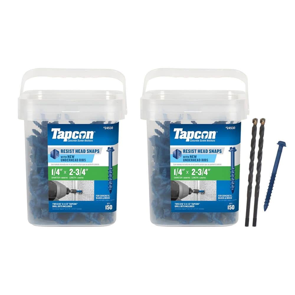 Have a question about Tapcon 1/4 in. x 2-3/4 in. Steel Hex-Washer-Head ...