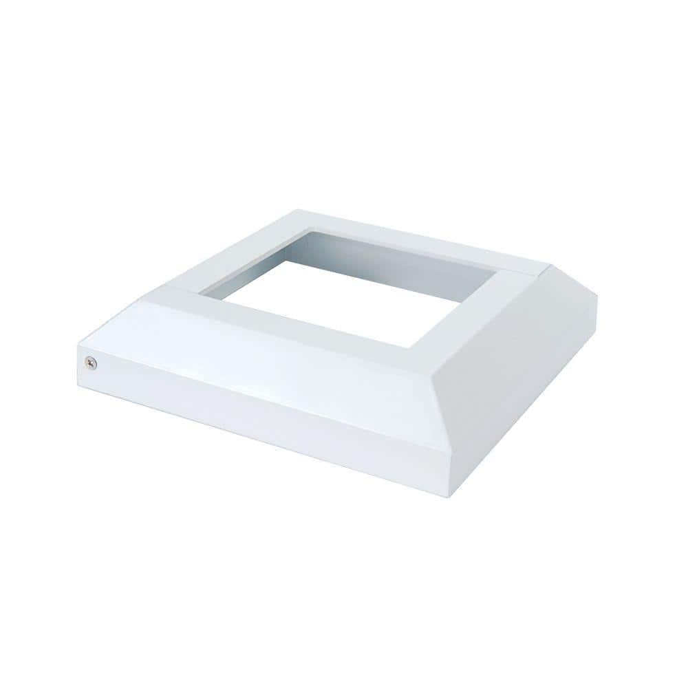 Fortress Accents 3.5 in. x 3.5 in. White Aluminum Deck Post Base Cover ...