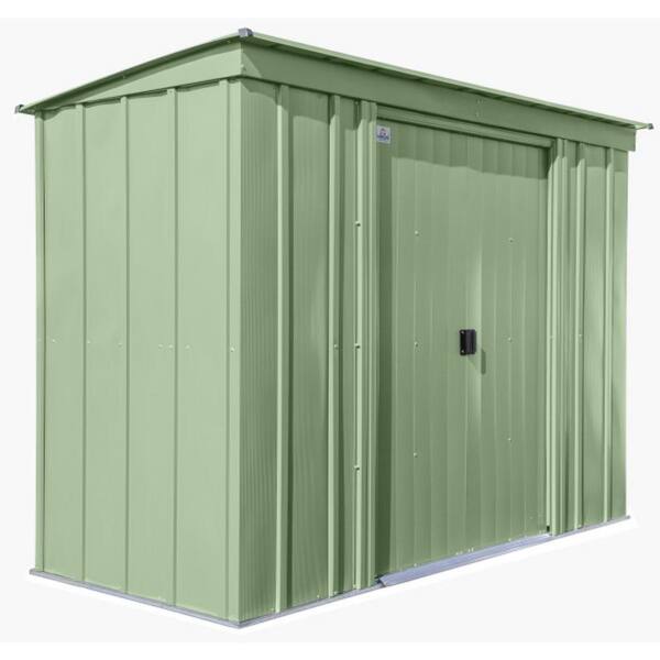 Arrow Classic 8 ft. W x 8 ft. D Sage Green Metal Shed 59 sq. ft ...