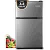Deeshe 3.5 cu. ft. Compact Refrigerator Mini Refrigerator in Silver ...