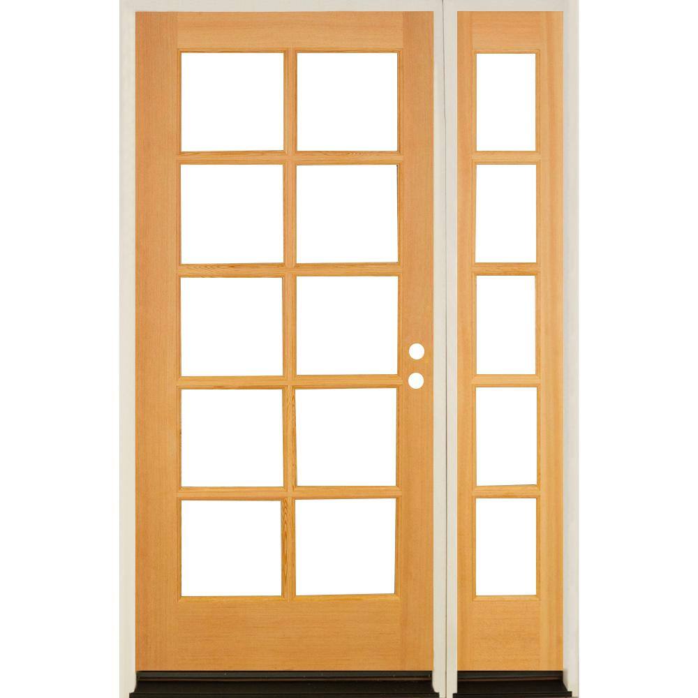 Krosswood Doors 50 in. x 80 in. French LH Full Lite Clear Glass Natural ...