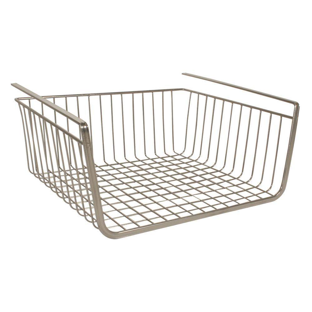 interDesign 6 in. H x 13 in. W Silver Steel 1-Drawer Wide Mesh Wire ...