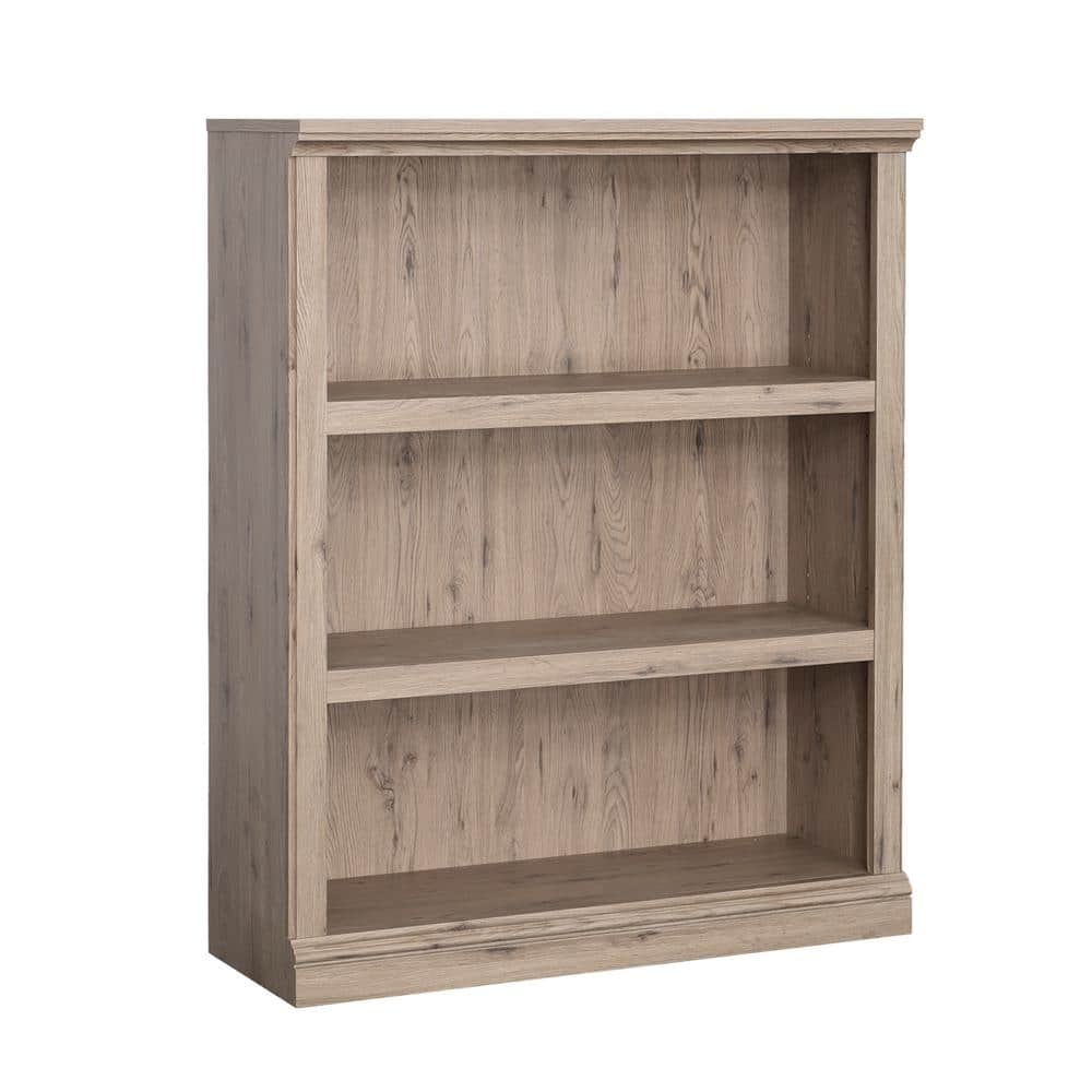 SAUDER 35.276 in. Wide Laurel Oak 3-Shelf Standard Bookcase 434826 - The Home Depot