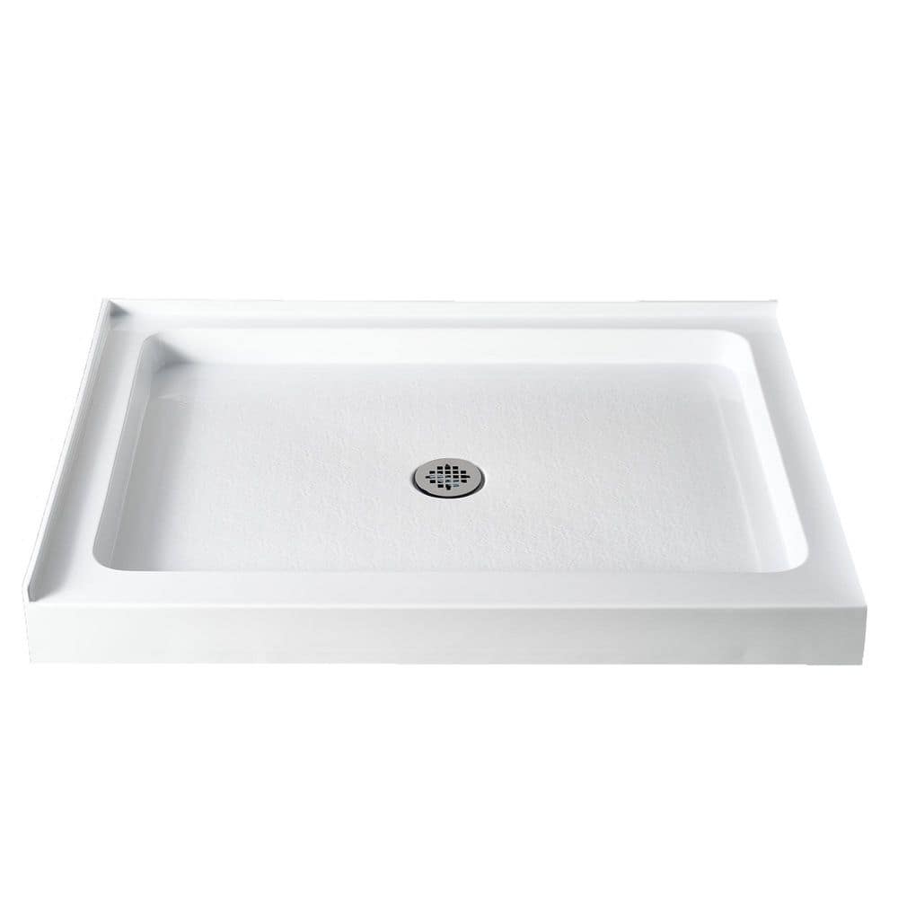 NTQ 48 in. x 36 in. Acrylic Double Threshold Shower Base Corner Floor ...