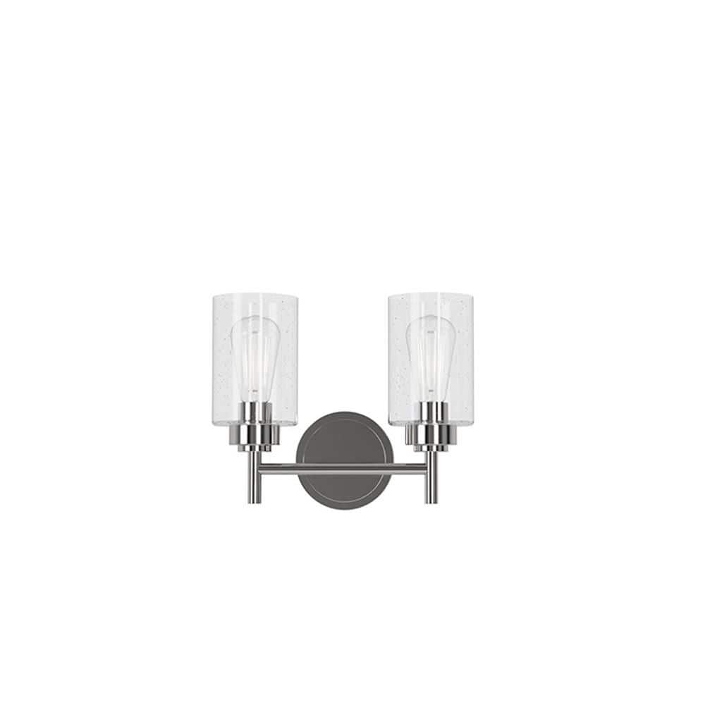 LumLight Wexton 12 in. Plug and Play 2-Light Brushed Nickel Vanity ...