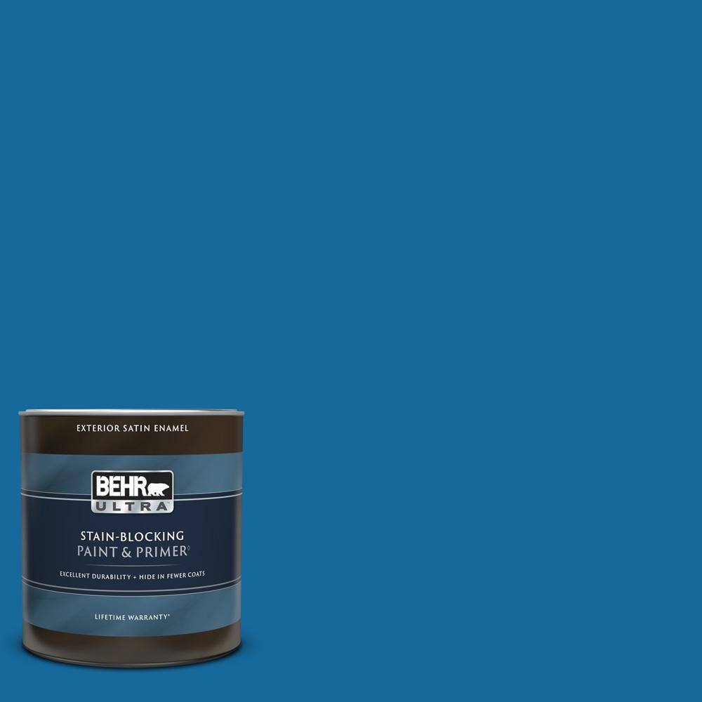 BEHR ULTRA 1 qt. #P500-7 Cosmic Cobalt Satin Enamel Exterior Paint ...