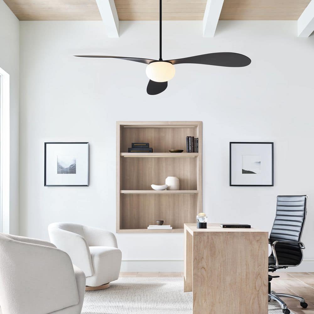 Generation Lighting Fan Drape Smart 58 in. Indoor/Outdoor Midnight ...