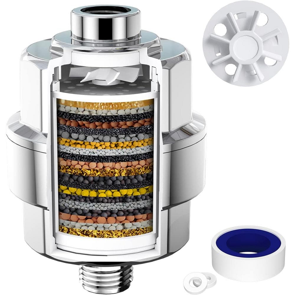 Lukvuzo 20-Stage Shower Head Filter for Hard Water High Output Water ...