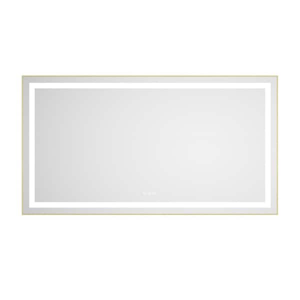 LIVACA 30 in. W x 55 in. H Rectangular Aluminum Framed LED Wall ...